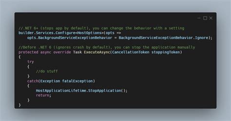 Control ASP NET Behavior When Background Service Crashes