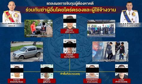 Photo Gallery รวบยกแก๊ง 6 คน ทีมจ้างวานฆ่าโหดทนายดังโคราชดับคาสำนักงาน ปมเหตุเพื่อนรักหักเหลี่ยมโหด