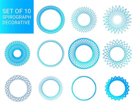 Premium Vector Abstract Spirograph Set Of 10 Vector Spirograph