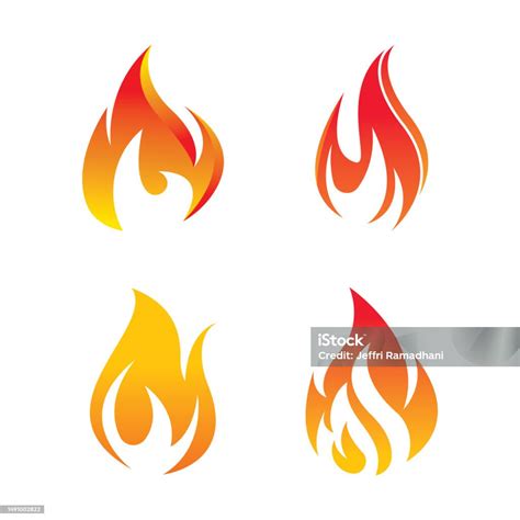 Illustrazione Del Design Del Logo Del Fuoco E Vettore Dellicona Del
