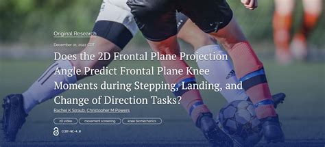 Does The 2d Frontal Plane Projection Angle Predict Frontal Plane Knee