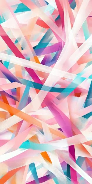 Colorful Abstract Composition With Vibrant Stripes And Shapes Premium Ai Generated Image