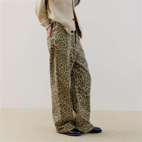 와이드 레오파드 팬츠 브라운 감도 깊은 취향 셀렉트샵 29cm