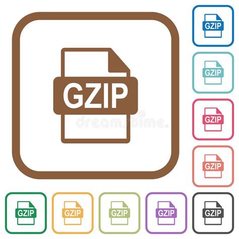 Gzip File Format Push Buttons Stock Vector Illustration Of Magenta