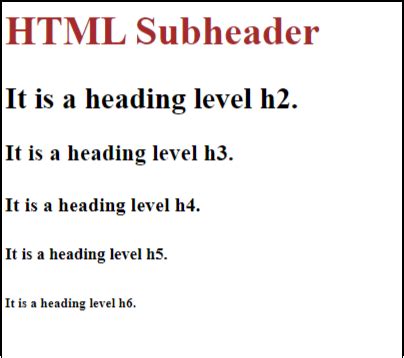 HTML Subheader Tpoint Tech