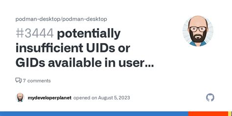 Potentially Insufficient Uids Or Gids Available In User Namespace · Issue 3444 · Podman Desktop