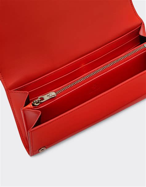 Continental Wallet In Patent Leather In Rosso Dino Ferrari®