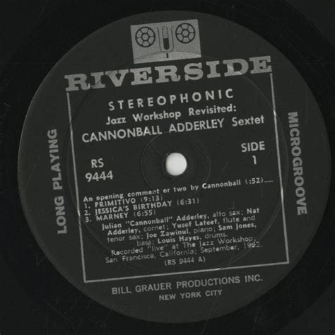 Cannonball Adderley Sextet キャノンボール・アダレイ Jazz Workshop Revisited 9