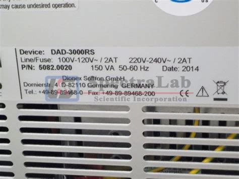 Dionex UltiMate Rapid Separations UHPLC Diode Array Detector DAD RS Spectralab