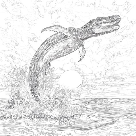 Mosasaurus Coloring Page Coloring Pages Mimi Panda