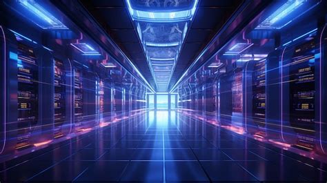 Premium Ai Image Arafed View Of A Server Room With A Lot Of Servers Generative Ai