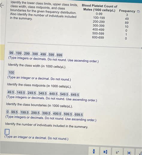 Solved Identify The Lower Class Limits Upper Class Limits Chegg
