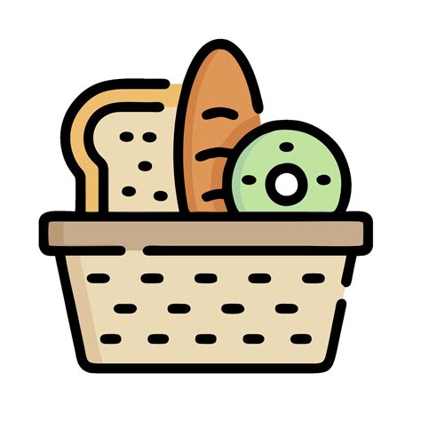 Basket Of Bread Donuts And Other Food Items 50069861 Vector Art At