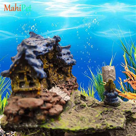 خرید دکور آکواریوم صخره و کلبه پلی استر کد 221 ماهی پت فروشگاه