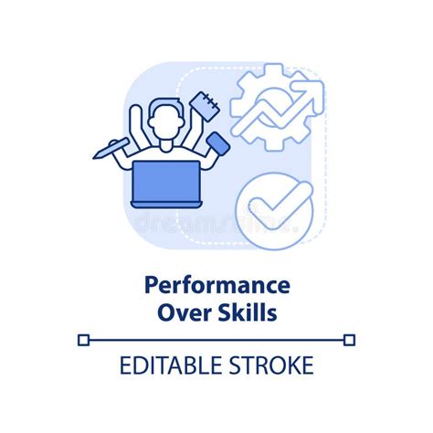 Performance Over Skills Light Blue Concept Icon Stock Vector Illustration Of Learn Icon