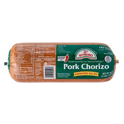 Supremo Chorizo Pork Sausage Crumble Raw Ref Chub Us Foods Chefstore
