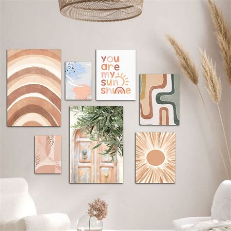 تابلو شاسی بکلیت طرح نقاشی مینیمال مدل Sh 1076 مجموعه 7 عددی