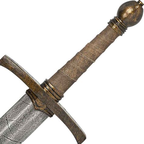 Knights Larp Short Sword With Leather Grip Notched