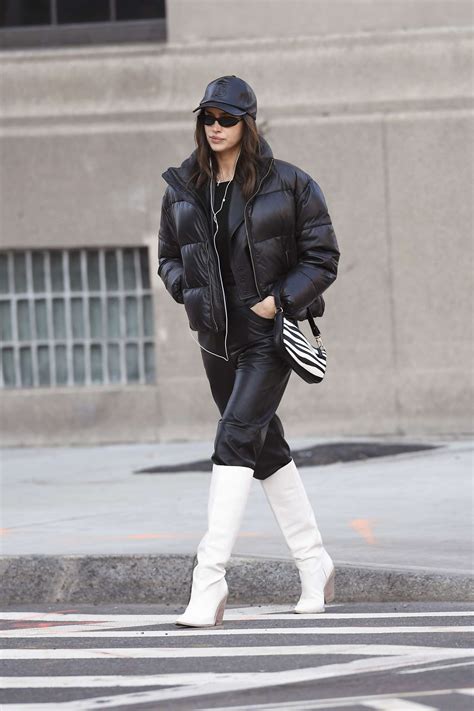 Irina Shayk In Leather Pants And Knee High Boots 17 Gotceleb