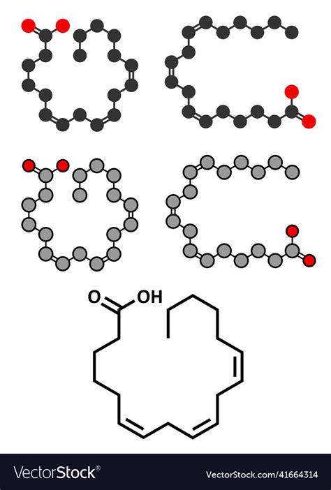 Gamma Linolenic Acid Gla Gamolenic Acid Molecule Vector Image