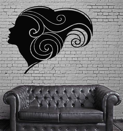 Sexy Hot Girl Woman Hair Spa Beauty Salon Wall Art Decor Vinyl Sticker