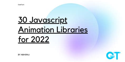 30 Javascript Animation Libraries For 2022 Dev Community