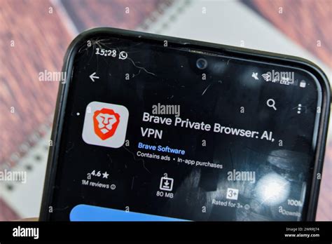Brave Private Browser Ai Vpn Application On Smartphone Screen Brave Is A Freeware Web Browser