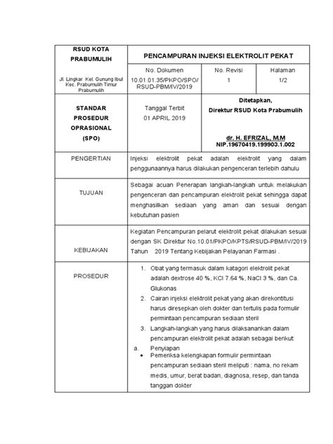 Spo Pencampuran Elektrolit Pekat 1 Pdf