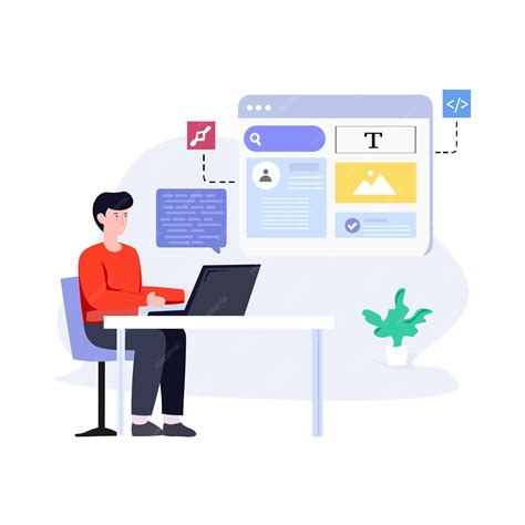 Мальчик работающий в офисе изолированный на прозрачном фоне Премиум Psd