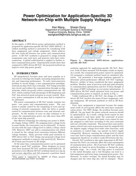Pdf Power Optimization For Application Specific 3d Network On Chip With Multiple Supply Voltages