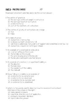 GRADE FORM FUNCTION STRUCTURES QUIZ GRADE SCIENCE ONTARIO CURRICULUM