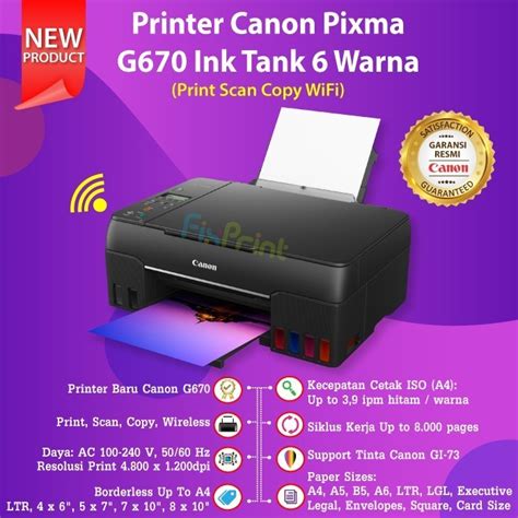Jual Printer Canon Pixma G Printer Photo Warna All In One Wifi Shopee Indonesia