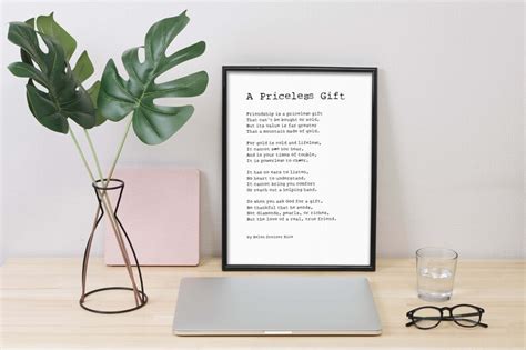 Friendship T A Priceless T Bestie Poem Framed Poster Etsy