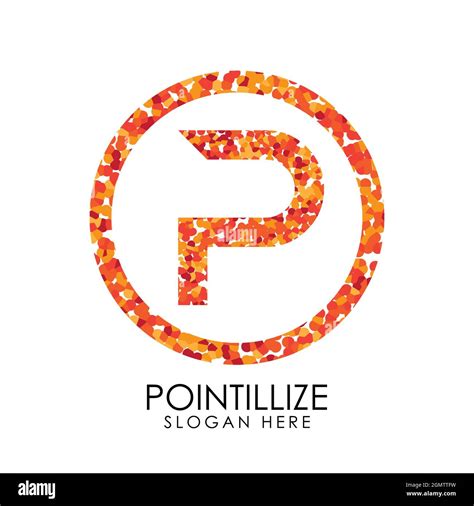 Letter P Logo Design In Pointillize Effect Branding Letter Logo In