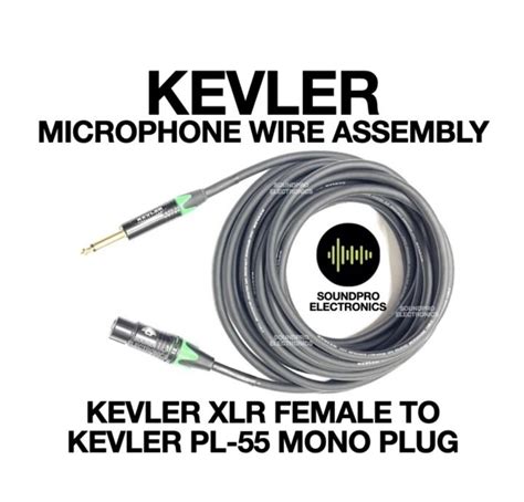 Kevler Wire Assembly Kevler Xlr Female To Pl55 Mono Plug Microphone