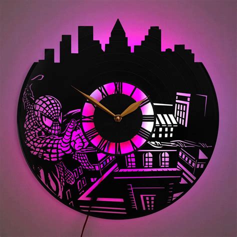 Spider Man Clock Spiderman Clock Spider Man T Spiderman Lamp Etsy