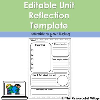 Editable End Of Unit Reflection End Of Project Reflection TPT