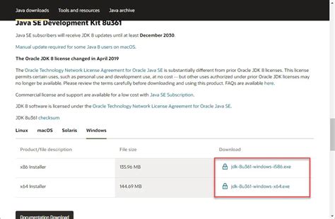 download java 8 update 361 offline installers