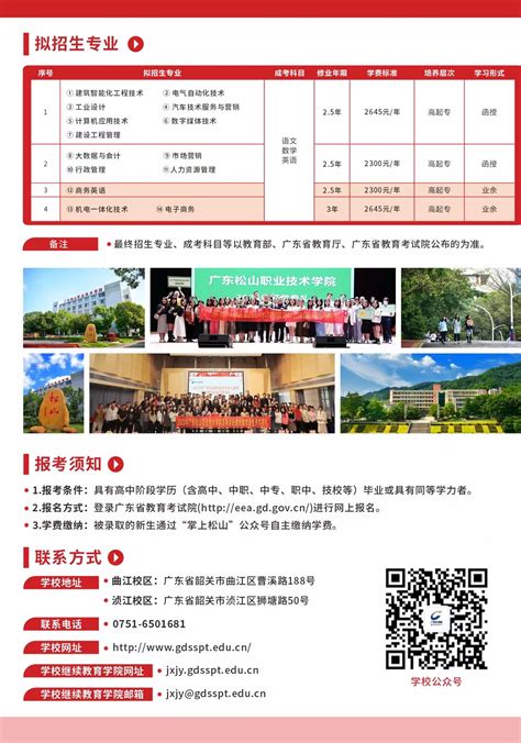 2023年广东松山职业技术学院高等学历继续教育招生简章 广东松山职业技术学院继续教育学院培训中心