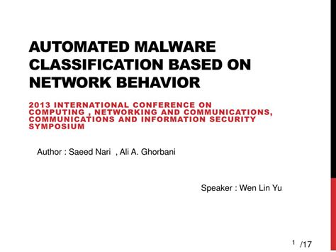 PPT Automated Malware Classification Based On Network Behavior