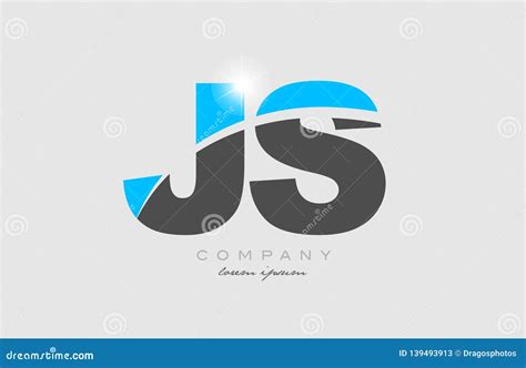 Combination Letter Js J S In Grey Blue Color Alphabet For Logo Icon