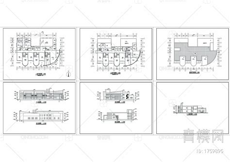 六班幼儿园建筑图图块 现代概念方案cad2010六班幼儿园建筑图图库 青模cad图库