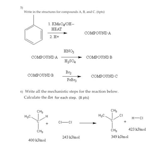 Solved 5 Write In The Structures For Compounds A B And C Chegg Com