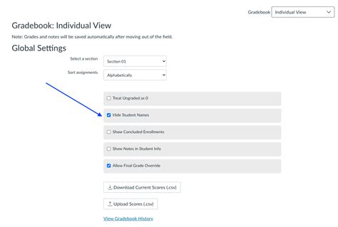 Hide Student Names In Canvas Grades Adams Center