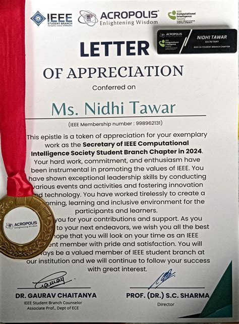 Ieee Leadership Growth Experience Gratitude Innovation Nidhi Tawar
