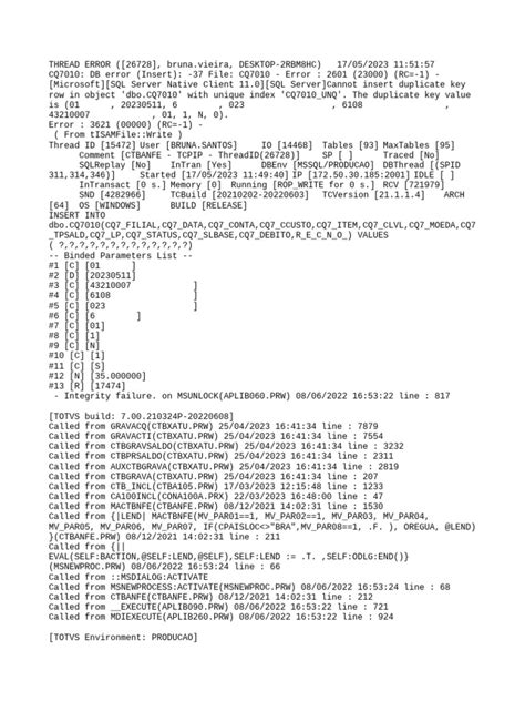 Erro 11 05 Pdf Microsoft Sql Server Information Technology Management
