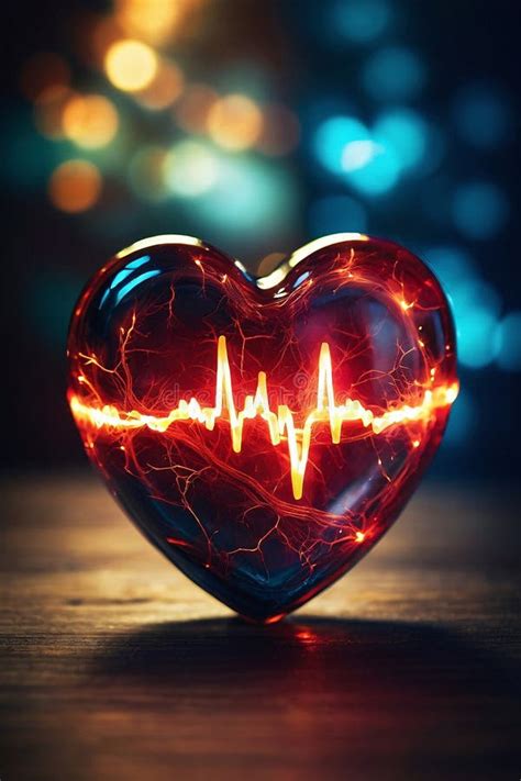 Heart Pulse Glowing Inside Stock Illustration Illustration Of Circle