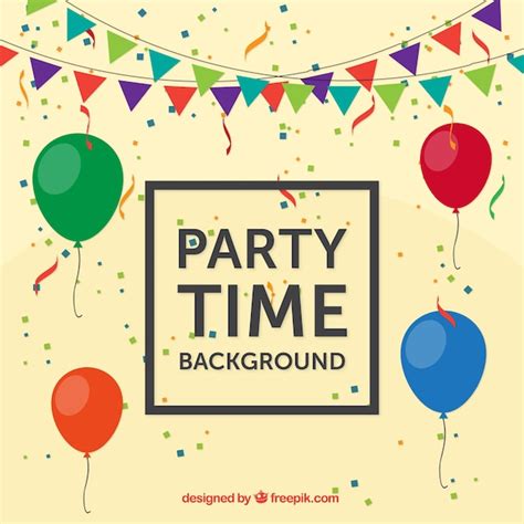 Fondo De Fiesta Con Globos Y Guirnaldas Vector Gratis