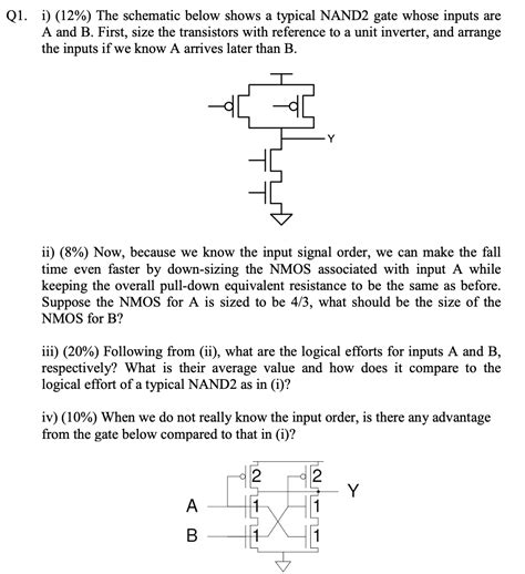 Q I The Schematic Below Shows A Typical Nand Gate Whose Inpu