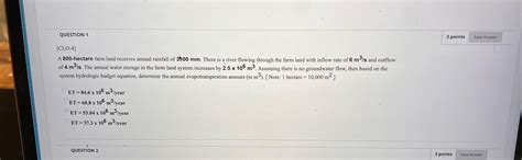 Solved QUESTION Points CLO A Hectare Farm Land Chegg Com